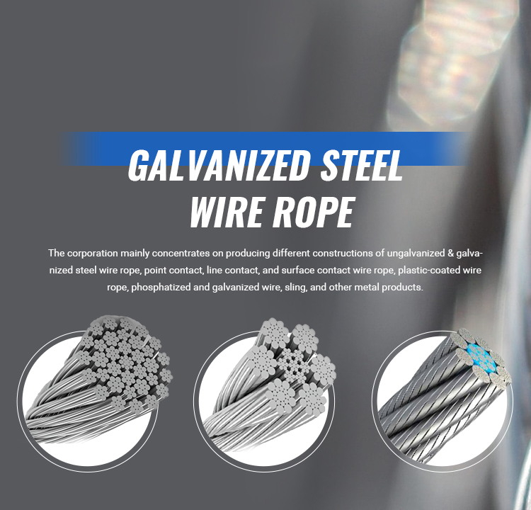 Steel wire rope, Galvanized steel wire rope, Compacted steel wire rope ...